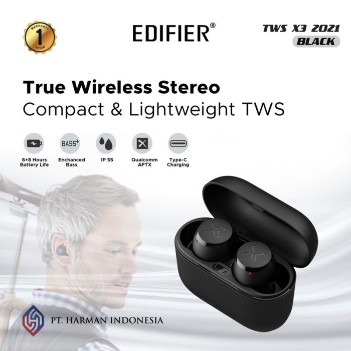 Jual EDIFIER TRUE WIRELESS STEREO EARBUDS TWS X3 SERIES | Shopee Indonesia