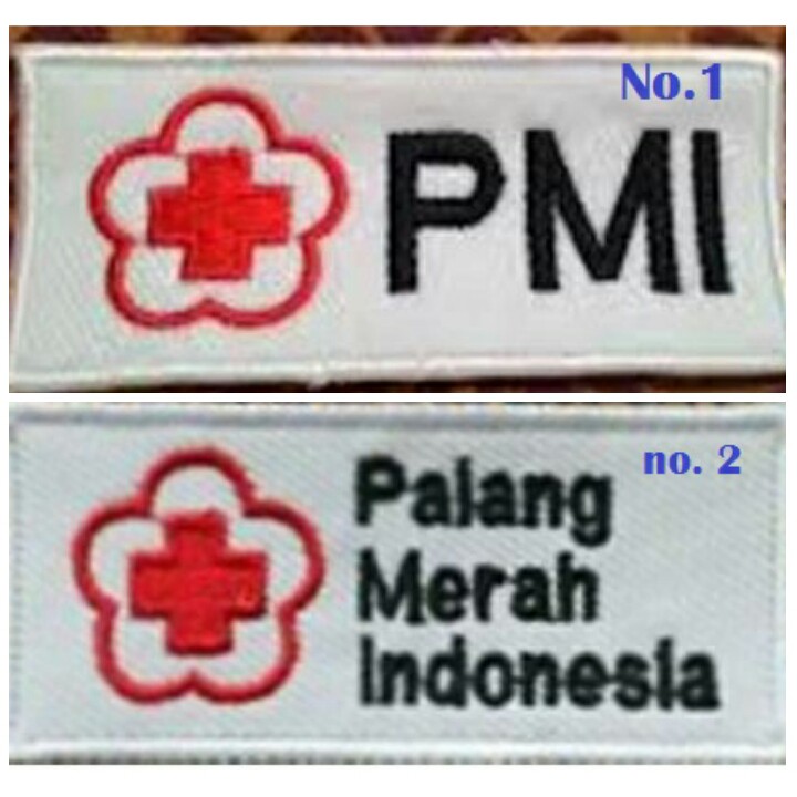 Jual Atribut bet badge PMI kotak kecil dipasang di dada kiri di atas ...
