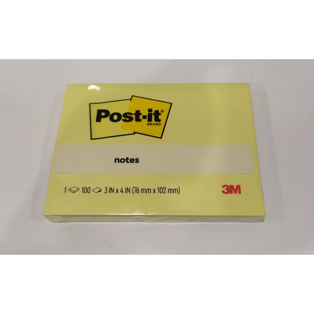 Jual Sticky Notes / Memo Tempel Post It 3M 1 Warna 76 mm x 102 mm Warna ...