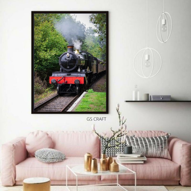 Jual Hiasan Dinding Figura 50x80cm Kanvas Gambar Kereta Api | Shopee ...