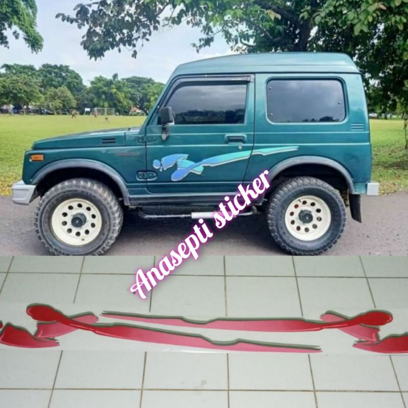 Jual List body stiker Katana Jeep Tulang / List body Katana Tulang/Stiker list Body Katana New ...