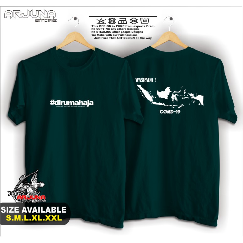 Jual Tshirt Kaos WASPADA COVID CORONA VIRUS 19 KAOS KEMENKES RI KAOS ...