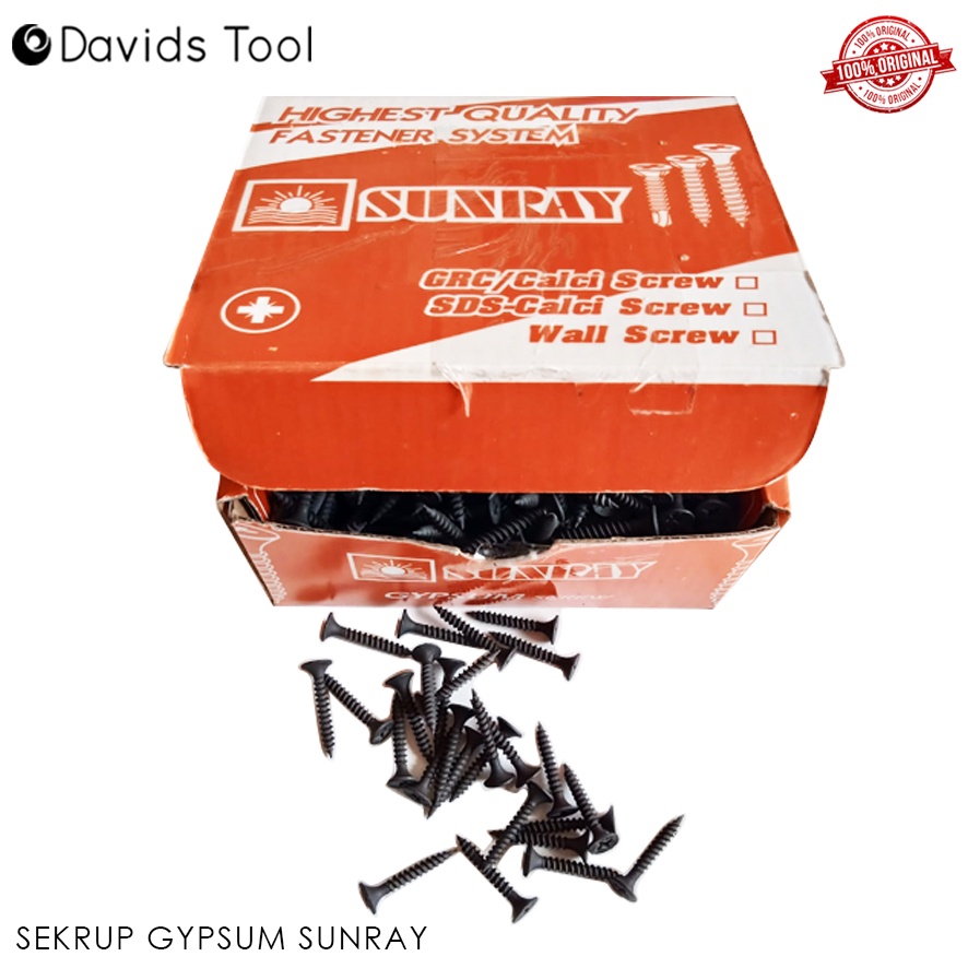 Jual Sekrup Gypsum Skrup Gipsum Hitam Drywall Screw Sunray 1 Inch ...