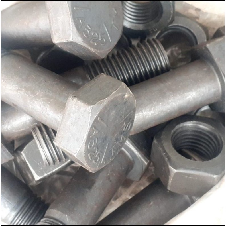 Jual BAUT MUR M24 x 100 PANJANG 10CM / BAUT MUR BAJA A325 | Shopee ...