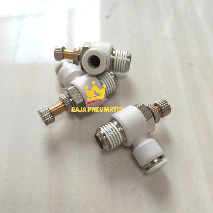 Jual FITTING NEPEL ANGIN SPEED CONTROL WARNA PUTIH SELANG 6MM DRAT 1/8 | Shopee Indonesia