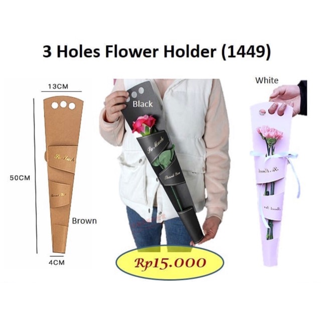 Jual 3 holes flower holder - barang florist - single flower holder ...