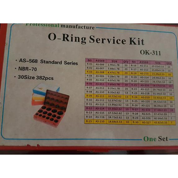 Jual O Ring Set / O Ring Kit Set / Seal Kit / Sil Kit Ok-311 Inchi ...