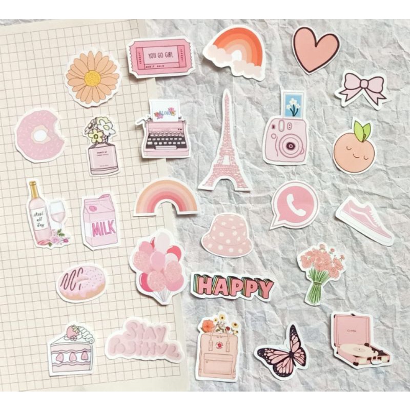 Jual STICKER VINYL GLOSSY AESTHETIC PEACH | Shopee Indonesia