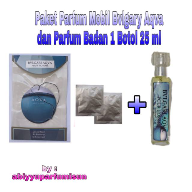 Jual Paket Parfum Mobil Blv Aqua dan Parfum Badan 1 Botol 25 ml ...
