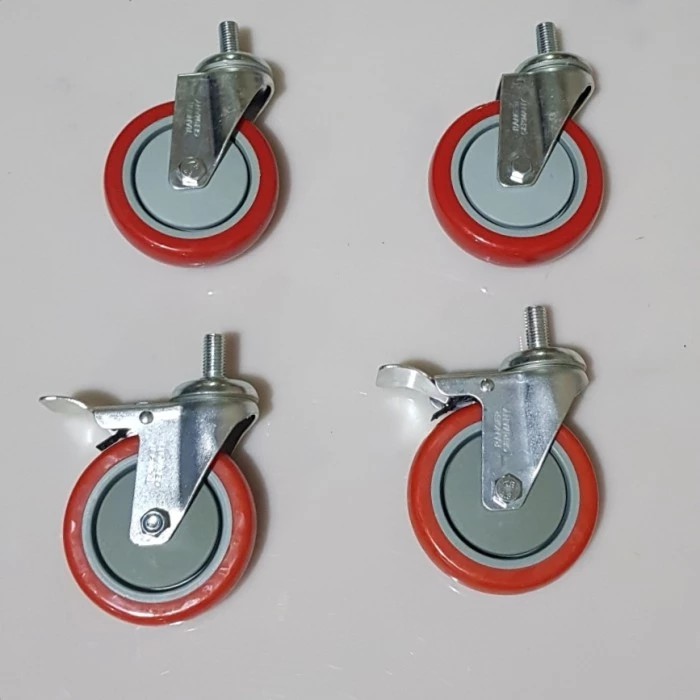 Jual Roda Srew 5" Pu Merah Ranger Germany 2rem 2polos (harga isi 4 ...