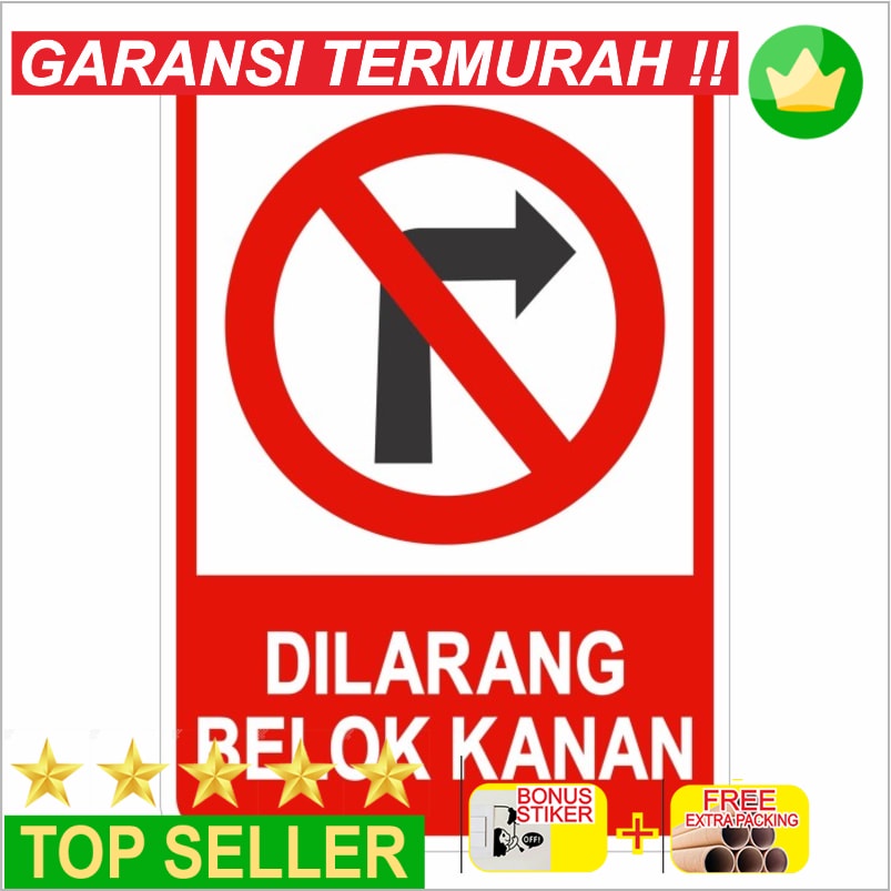 Jual Grosir Rambu Sign Dilarang Belok Kanan 35cm x 50cm Plat Alumunium ...