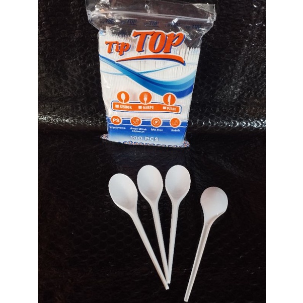 Jual sendok makan plastik / sendok plastik Murah warna putih Tip top ...