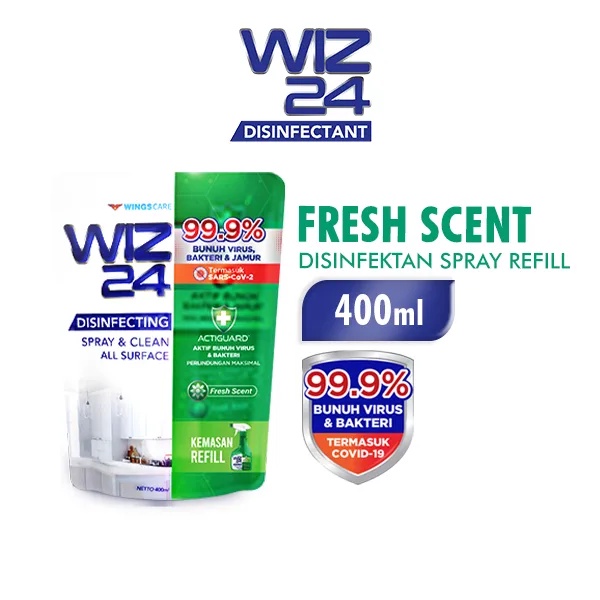 Jual Wiz 24 Spray & Clean Refill Fresh Scent 400 ml | Shopee Indonesia