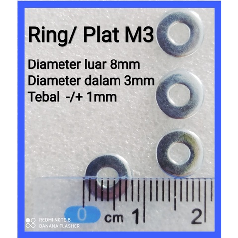 Jual Ring Plat M3 Putih - 3x8mm Tebal 1mm | Shopee Indonesia