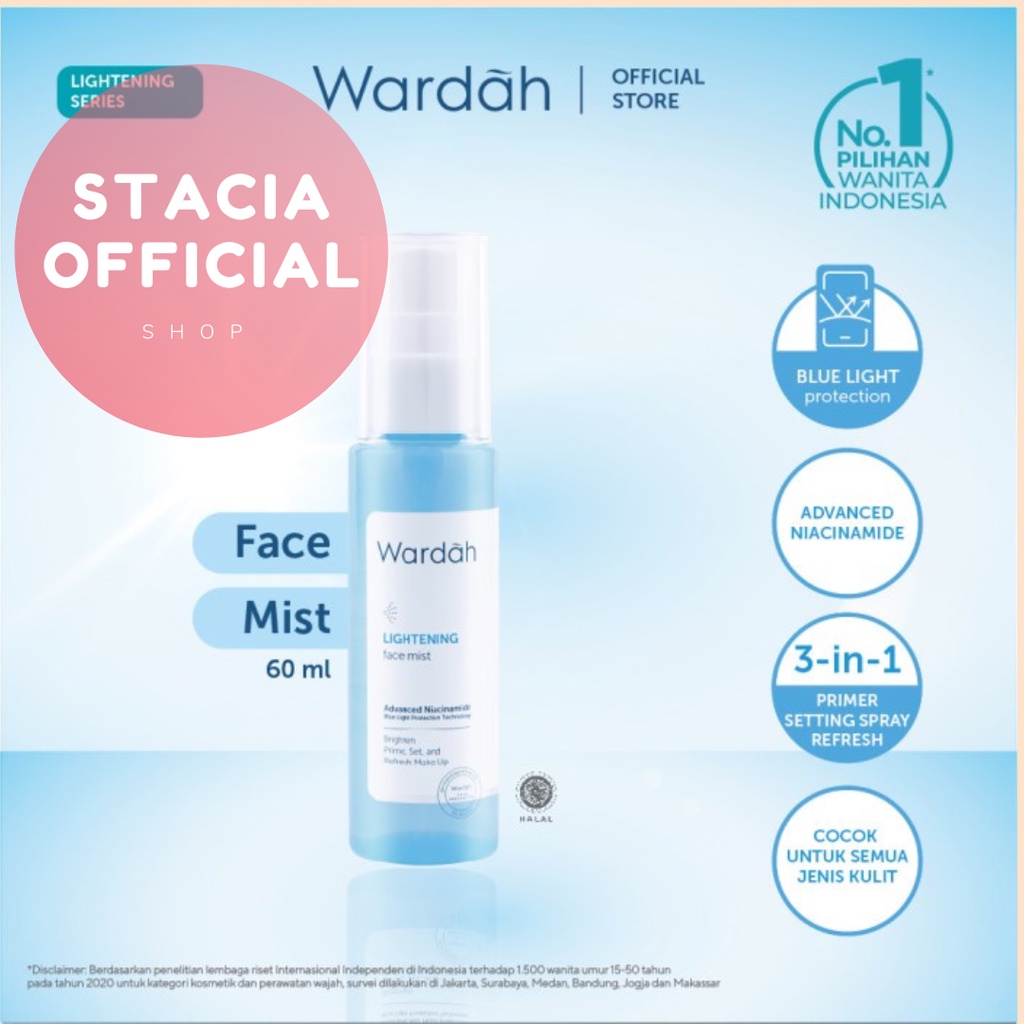 Jual Wardah Lightening Face Mist 60 ml - Spray untuk primer, setting ...