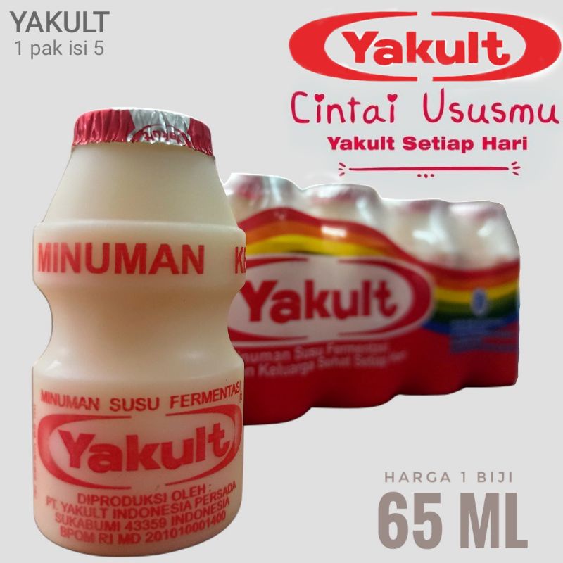 Jual Yakult susu fermentasi botol 65ml harga 1 pcs gosend | Shopee ...