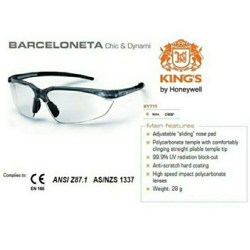 Jual Kacamata Safety Kings Honeywell KY711/KY712/KY713/KY714/KY715/717 ...