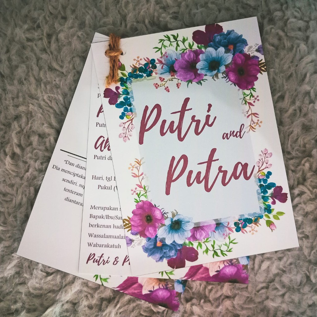 Jual Undangan Murah Model Baru Vintage Flower Kertas Jasmine/BC/Free ...