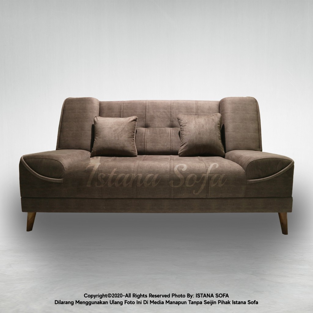 Jual Sofabed / Sofa bed Alpha Minimalis Brown Sofabed Lipat Free Bantal ...