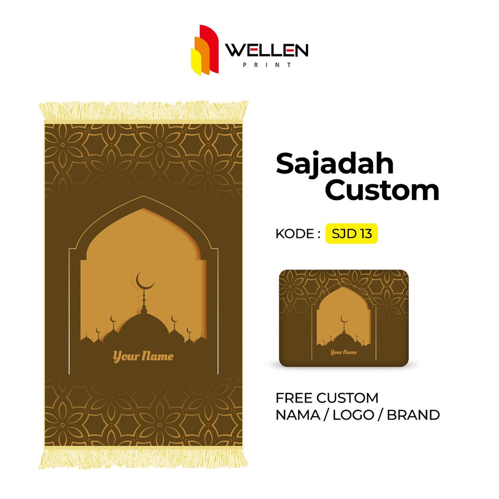 Jual WELLEN PRINT - Sajadah custom print nama / cetak sajadah dan pouch ...