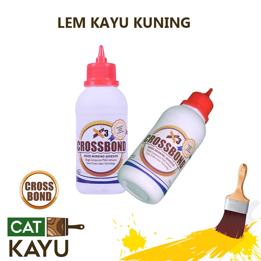 Jual Lem Kayu Premium Crossbond X3 Perekat Bambu Kertas Kayu 250gram ...