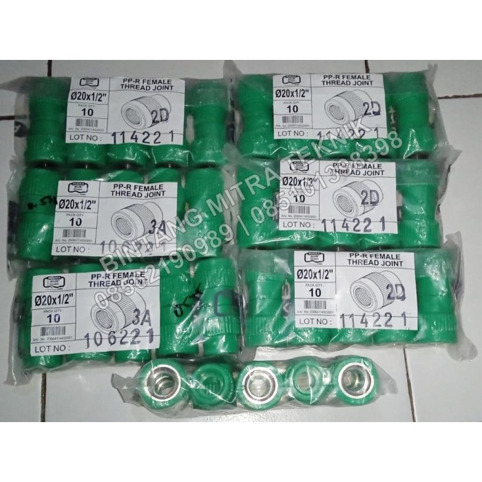Jual SDD PPR RUCIKA 1/2" FEMALE THREAD JOINT RUCIKA PPR 20 x 1/2 ...