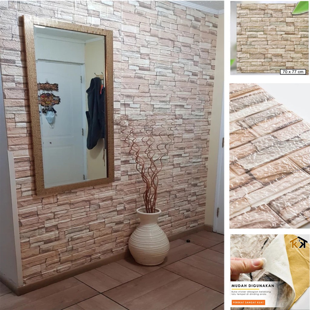Jual Wallpaper foam wallpaper dinding sticker dinding tebal busa batu ...