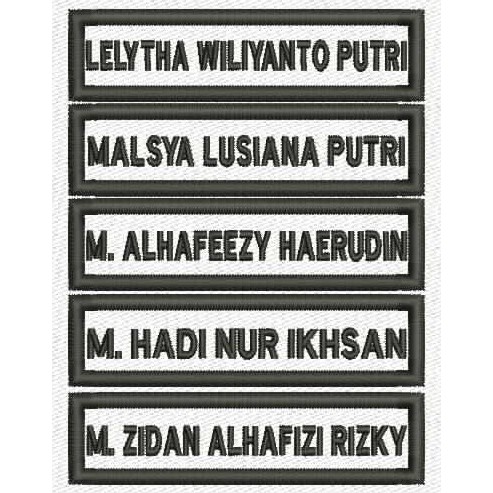 Jual PAPAN NAMA BORDIR, NAME TAG, NAMA SEKOLAH, NAMA SISWA, NAMA DADA ...