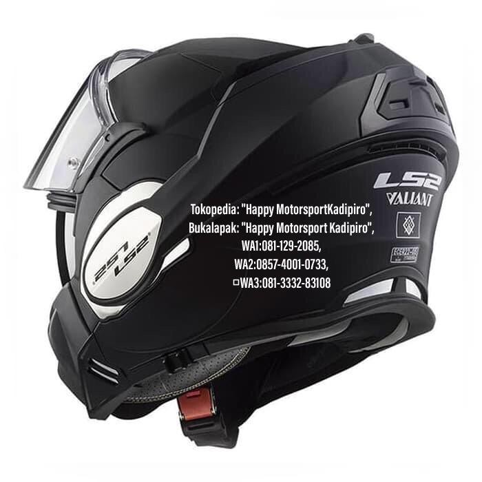 Jual HELM MODULAR LS2 VALIANT FF399 VERSI 2 SOLID BLACK LOGO CROM SIZEM ...