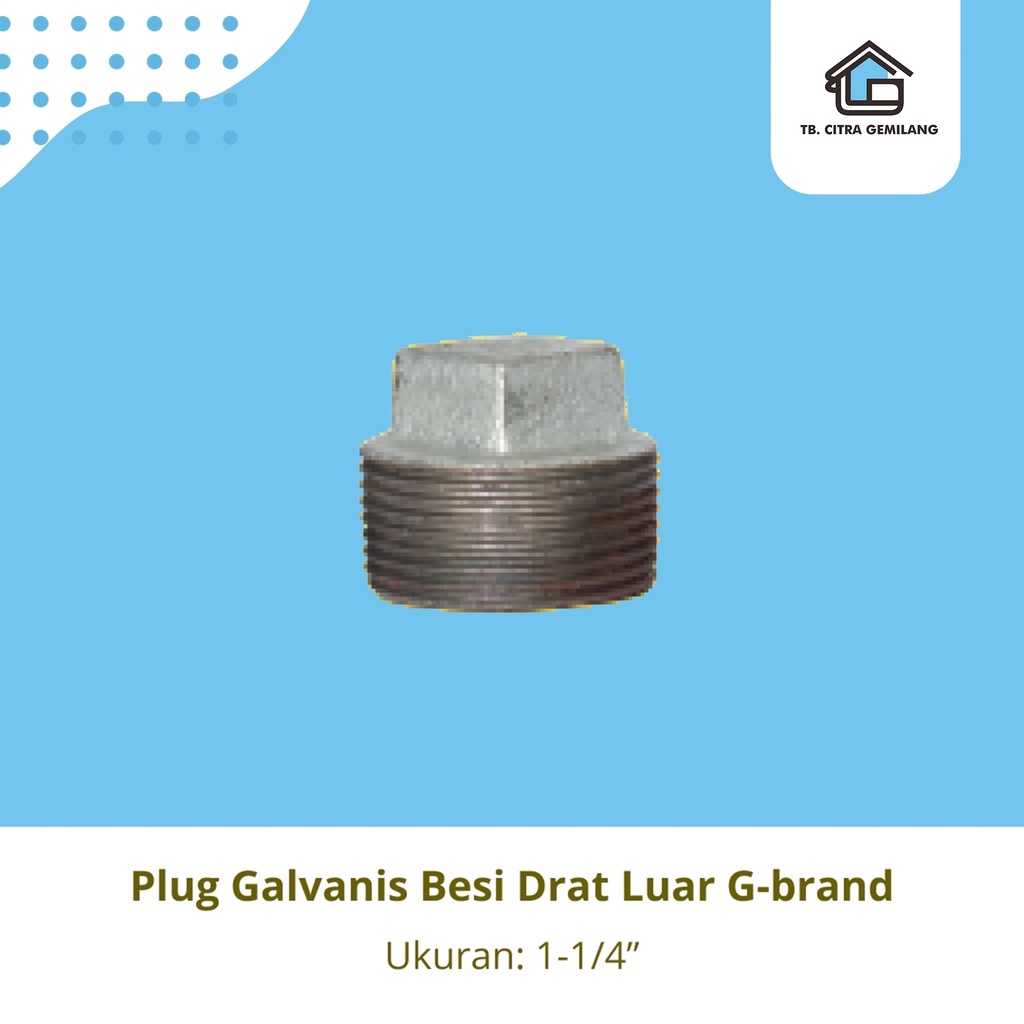 Jual PLUG GALVANIS BESI 1 1/4" G - BRAND | Shopee Indonesia
