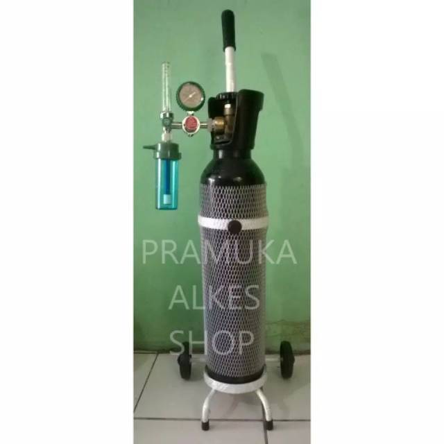 Jual Tabung Oksigen 1m3 Lengkap Plus Trolley Dan Regulator | Shopee Indonesia