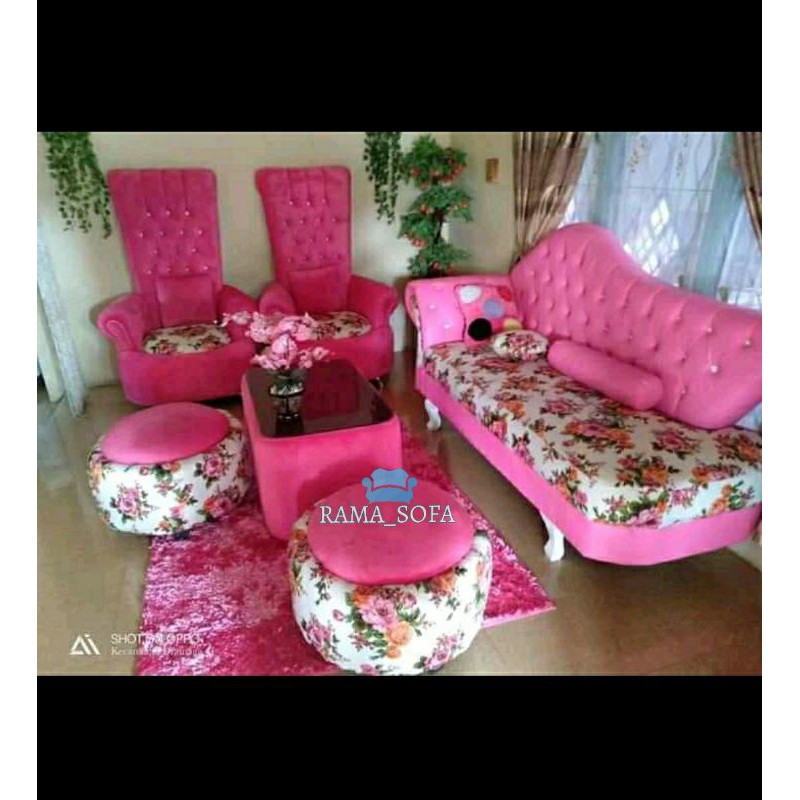 Jual Sofa Chesterfield sofa shabby motif bunga sofa wingchair sofa ...