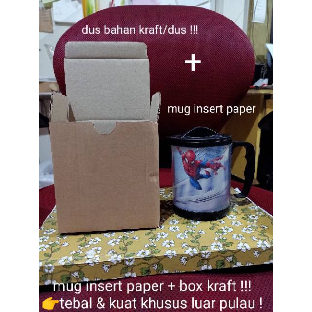 Jual Mug GELAS INSERT PAPER HITAM+ dus kraft satuan | Shopee Indonesia