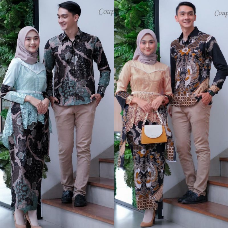 Jual Baju Couple Batik Kebaya Tile Mutiara | Shopee Indonesia