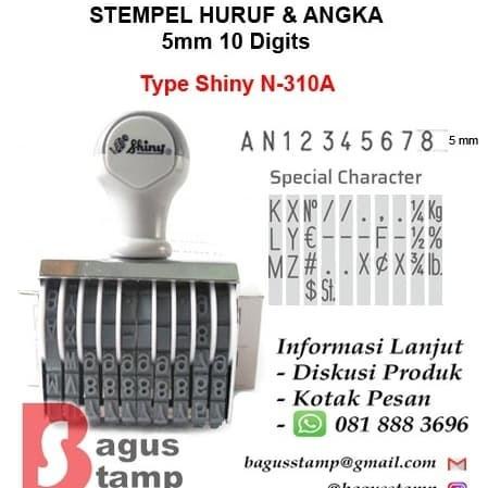 Jual Stempel / Stempel Manual Huruf Angka 10 Digit 5Mm 5 Mm Shiny N ...