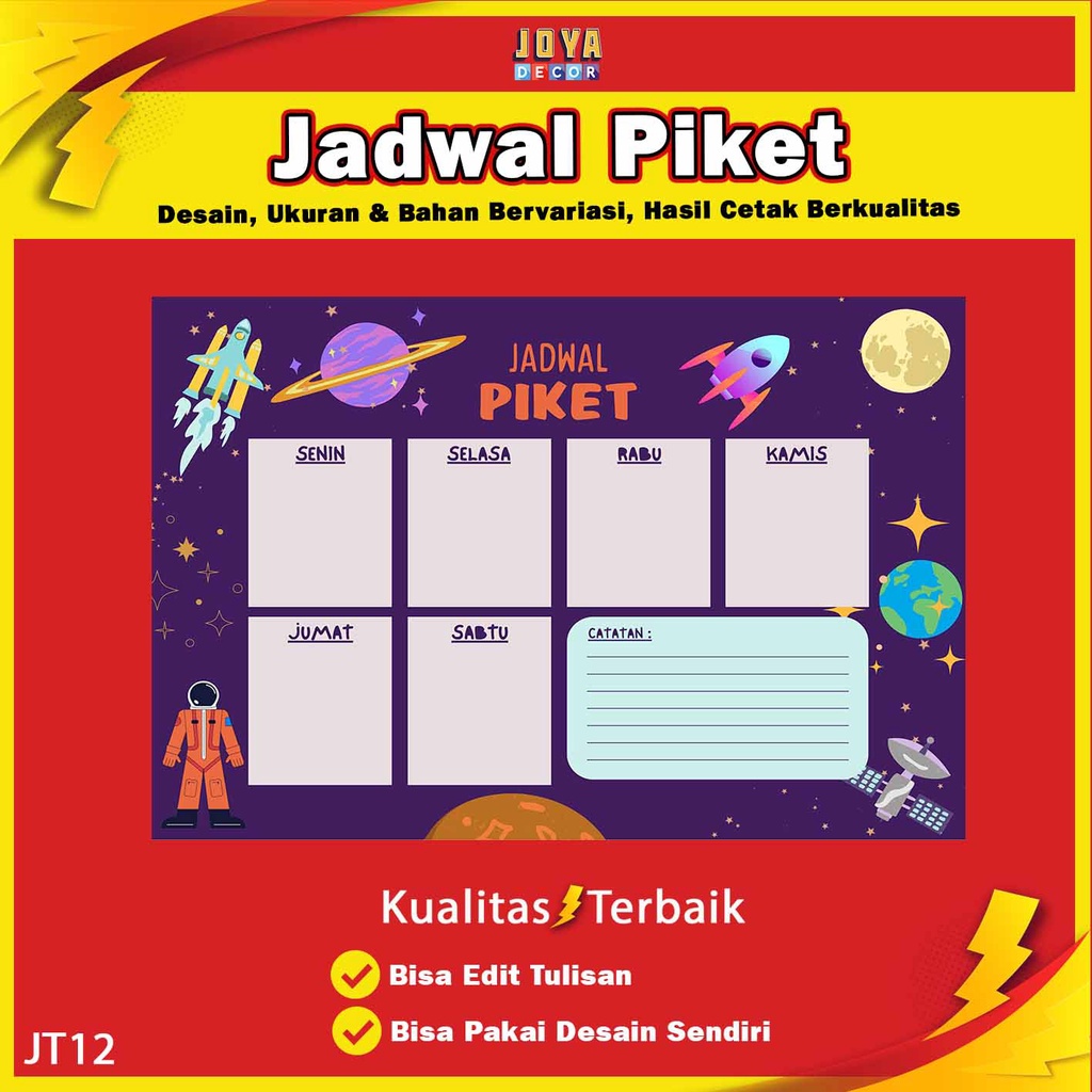 Jual Poster Jadwal Piket Sekolah Aesthetic Kegiatan Mingguan | Shopee ...