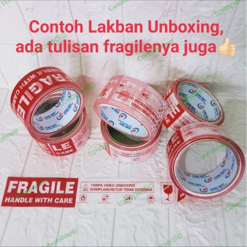 Jual UK REAL FRAGILE PUTIH, FRAGILE MERAH 48mmx85y & FRAGILE VIDEO ...