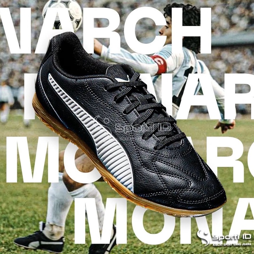 Jual Sepatu Futsal Puma Monarch II IT - Black White 106561-01 Original ...