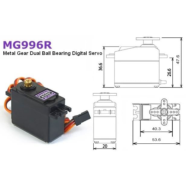 Jual Mg996R Towerpro Servo Mg996 Metal Gear High Torque Upgraded Mg995 ...