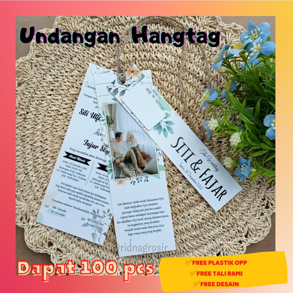 Jual UNDANGAN PERNIKAHAN HANGTAG MURAH FREE DESAIN FOTO | Shopee Indonesia
