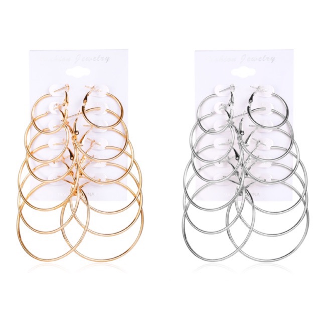 Jual Anting loop hoop set lingkaran bulat hipster import murah lucu ...