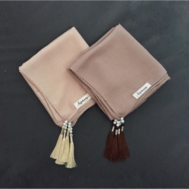 Jual [PART 2] Kerudung tassel rumbai segiempat bahan corn skin warna ...