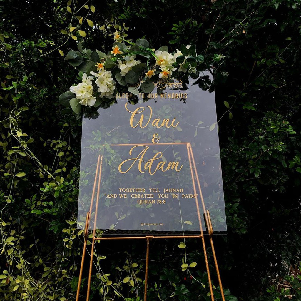 Jual Acrylic wedding sign /akrilik sign / welcome board / engagement ...