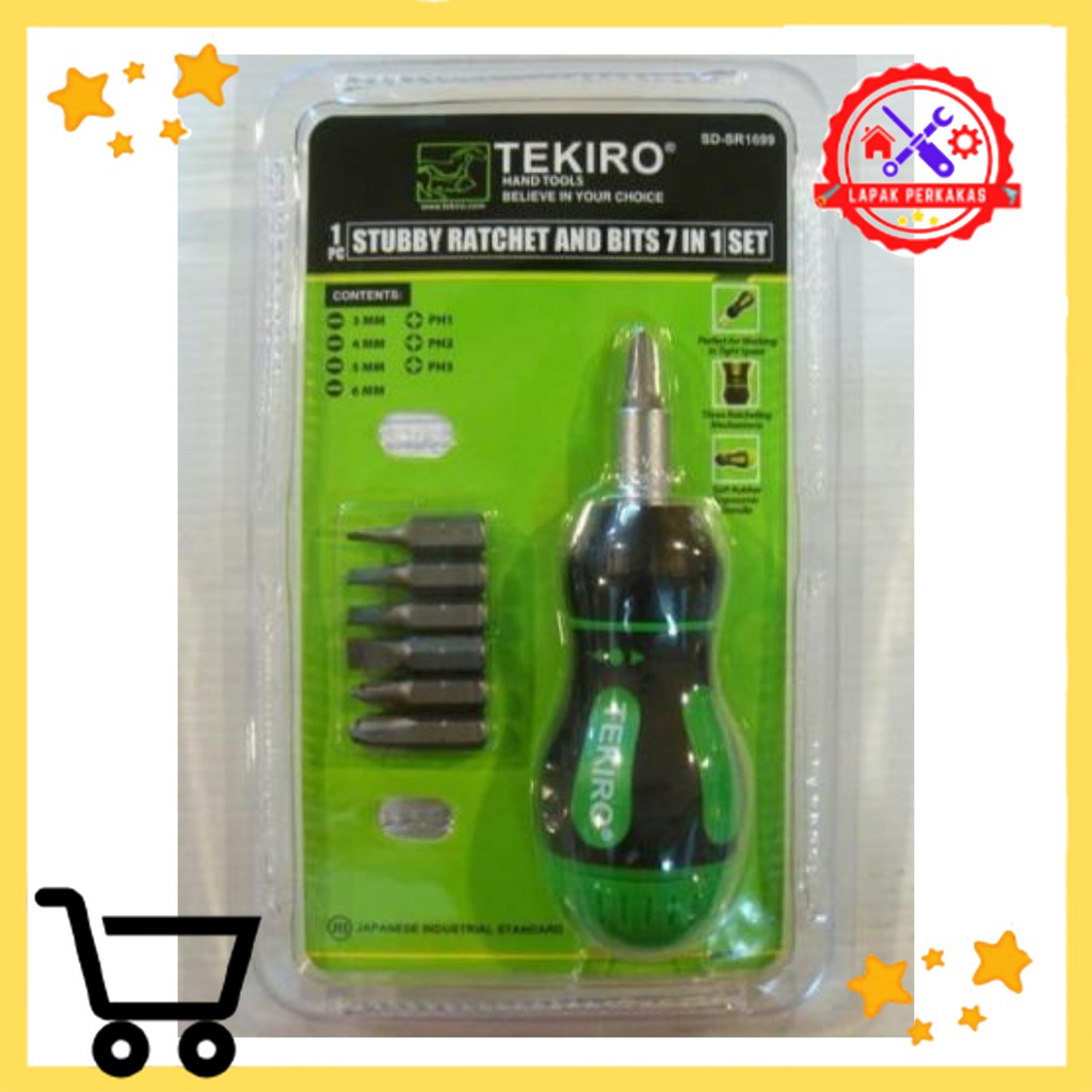 Jual Tekiro Obeng Cebol Tekiro Rachet Set Mata Obeng 7 in 1 / 7in1 ...