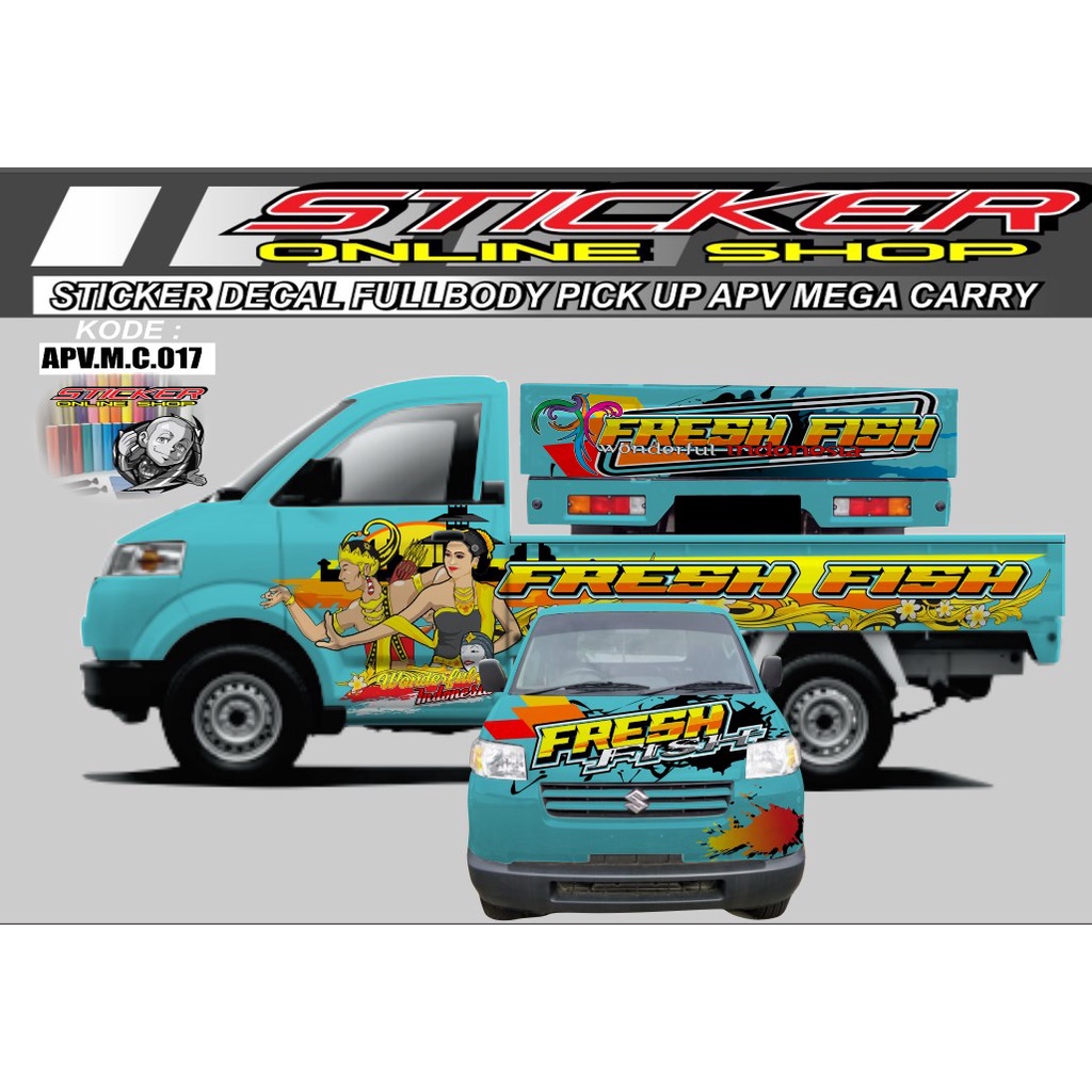 Jual stiker mobil dekal PICKUP APV MEGA CARRY decal print variasi ...