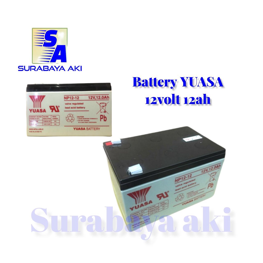 Jual Aki Kering Yuasa NP12-12 Baterai Yuasa 12v 12ah Yuasa vrla 12 v 12 ...