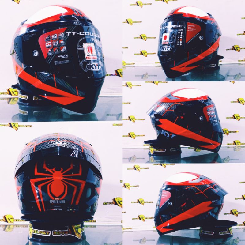 Jual Helm full face kyt tt course motif marvel venom-spiderman paket ganteng 100% original kyt ...
