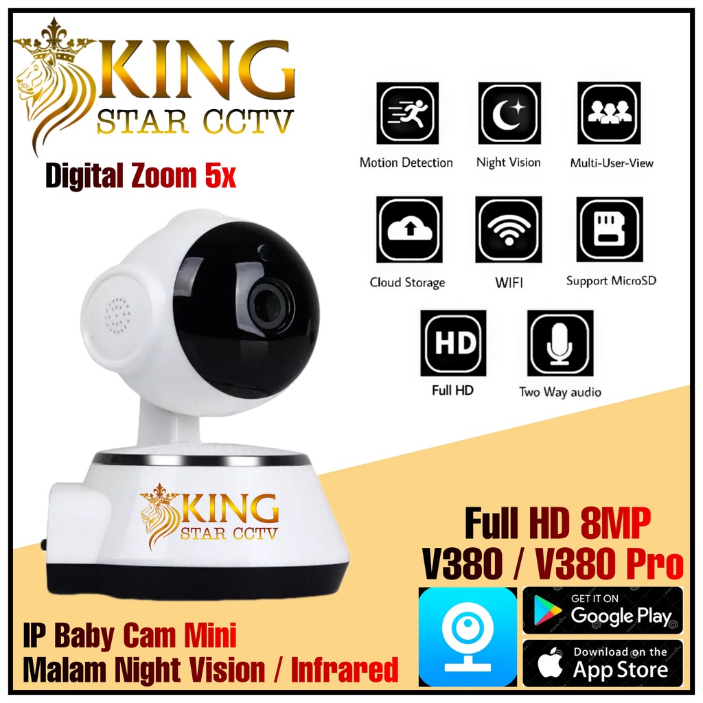 Jual IP Camera WIFI CCTV V380 Smart Wifi Kamera Q6 Wireless IP Kamera ...