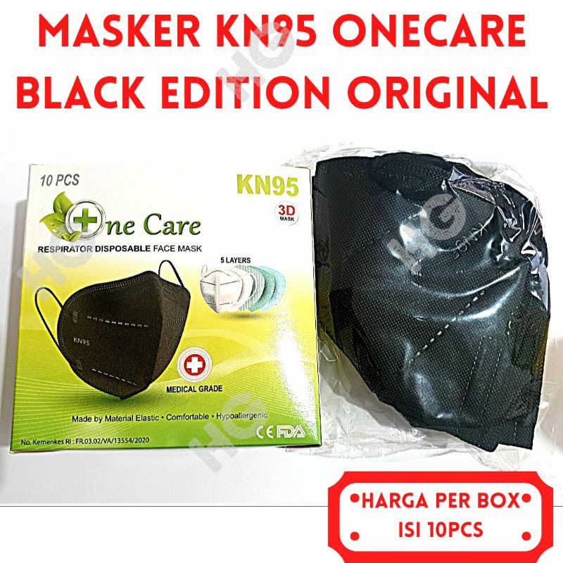 Jual MASKER KN95 5PLY ONECARE BLACK EDITION (ISI 10 PCS) | Shopee Indonesia