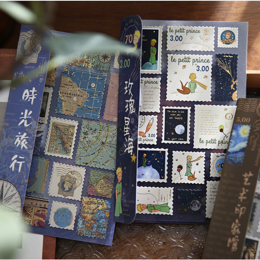 Jual 2 Lembar STICKER MOTIF PERANGKO Stiker Vintage Gold Stamp | Shopee ...